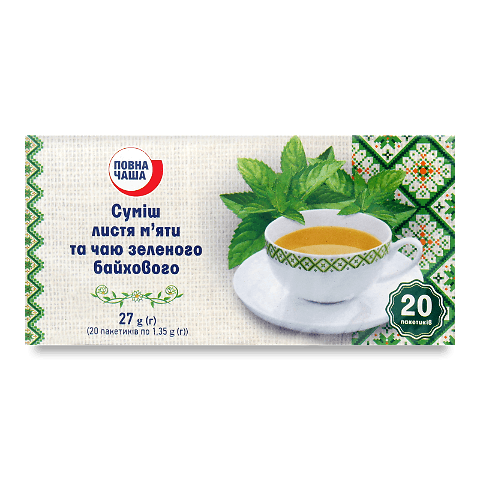 Чай «Повна Чаша»® м'ятний 20*1,35г – онлайн-супермаркет «Сільпо»