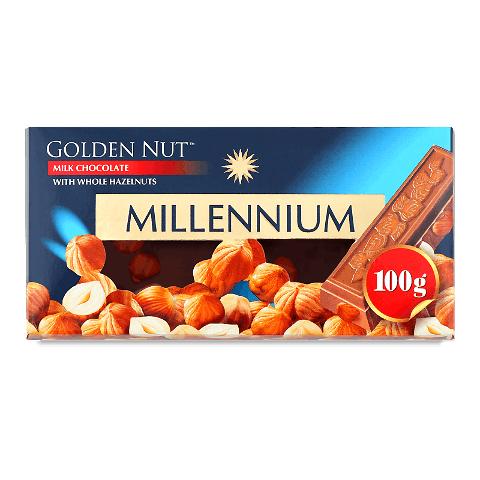 Шоколад Millennium Gold молочний з горіхами 33 100г – онлайн ...