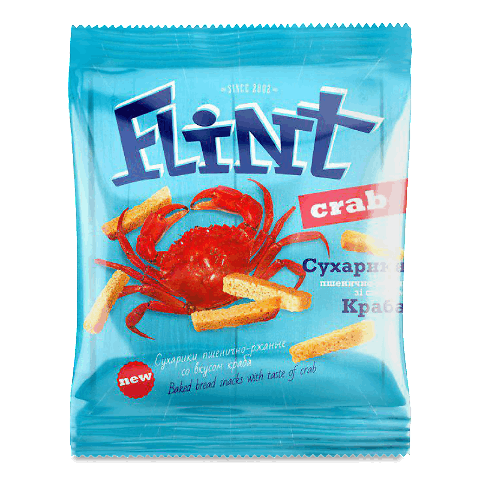 Сухарики Flint зі смаком краба 110г – онлайн-супермаркет «Сільпо»