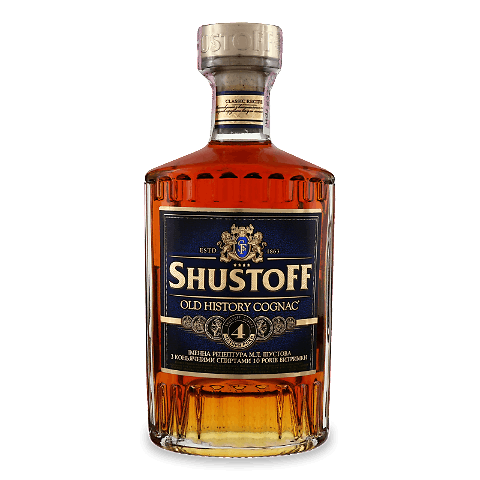 Коньяк Shustoff Old History 4 зірки 0,5л – онлайн-супермаркет «Сільпо»