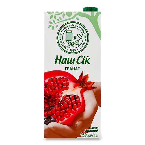 Напій соковий Наш Сік гранатовий 950мл – онлайн-супермаркет «Сільпо»