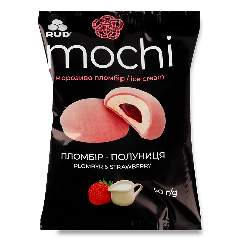 Морозиво Рудь Mochi пломбір-полуниця 50г – онлайн-супермаркет «Сільпо»